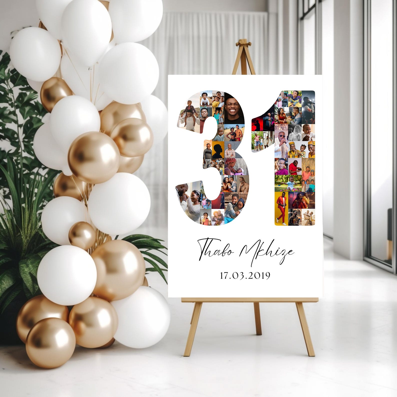 31st Birthday Photo Collage Template | Canva Editable | Printable Gift ...
