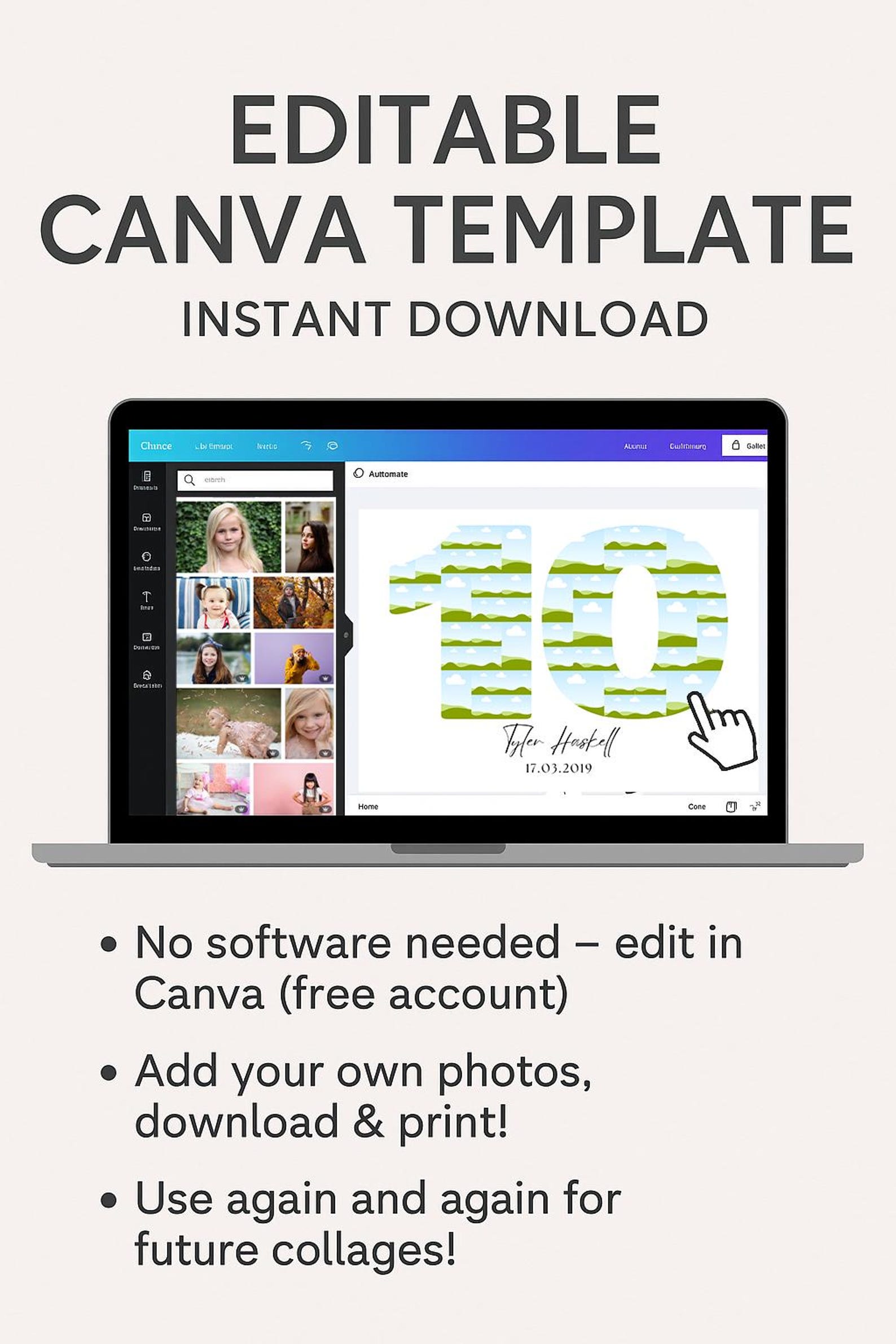 26th Birthday Photo Collage Template | Canva Editable | Printable Gift ...