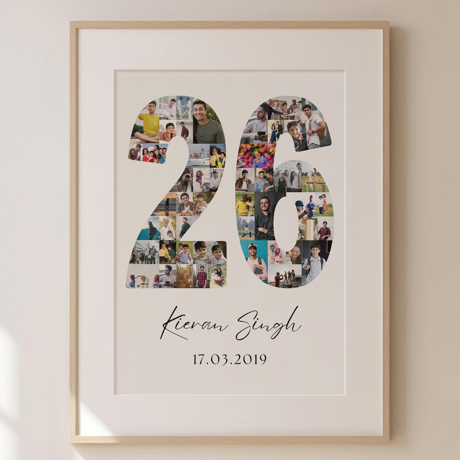 26th Birthday Photo Collage Template | Canva Editable | Printable Gift ...