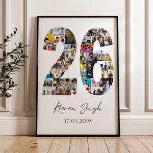 26th Birthday Photo Collage Template | Canva Editable | Printable Gift ...