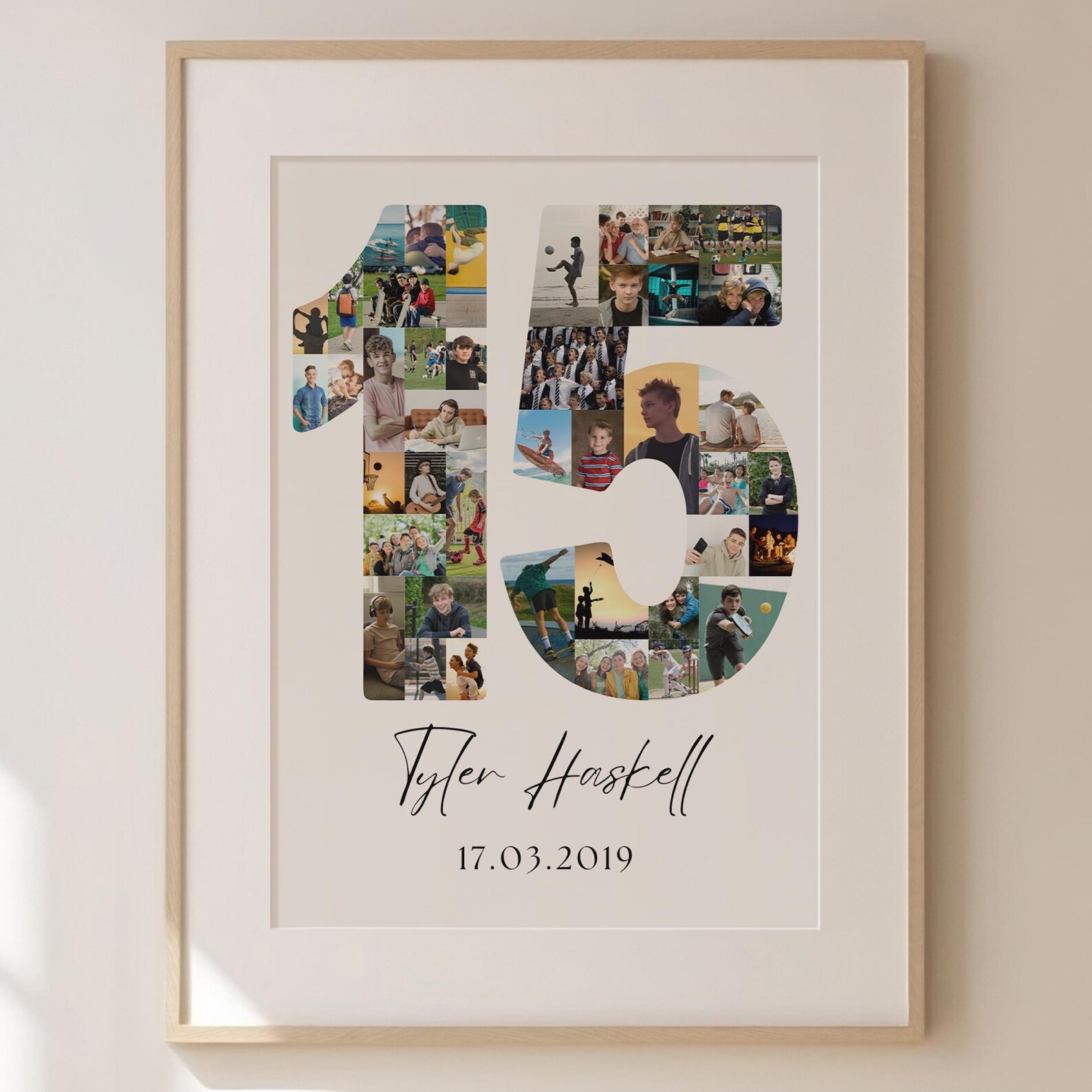 15th Birthday Photo Collage Template | Canva Editable | Printable Gift ...