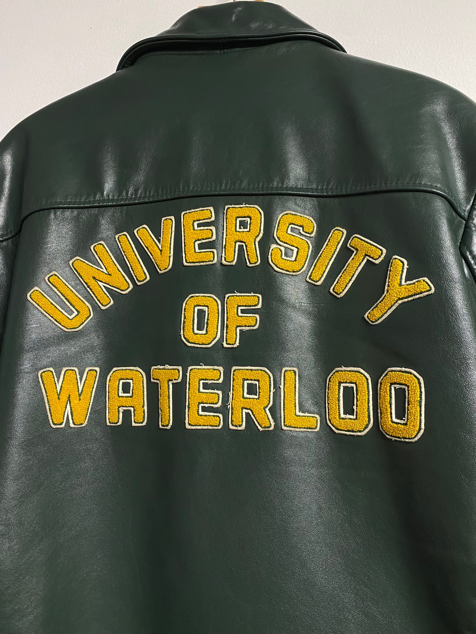 Vintage 80s University of Waterloo Letterman Varsity Leather Jacket - Etsy