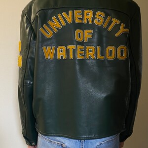 Vintage 80s University of Waterloo Letterman Varsity Leather Jacket - Etsy