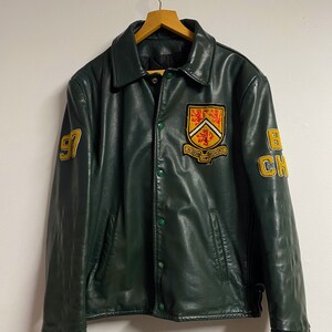 Vintage 80s University of Waterloo Letterman Varsity Leather Jacket - Etsy