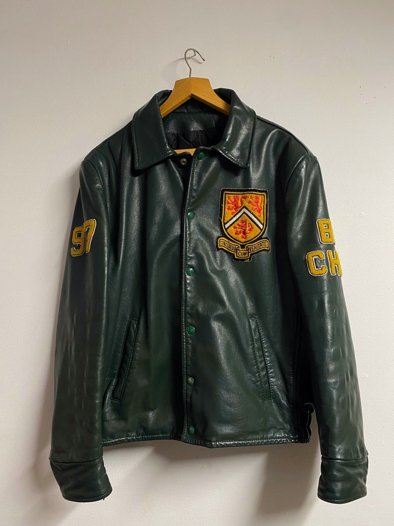 Vintage 80s University of Waterloo Letterman Varsity Leather Jacket - Etsy