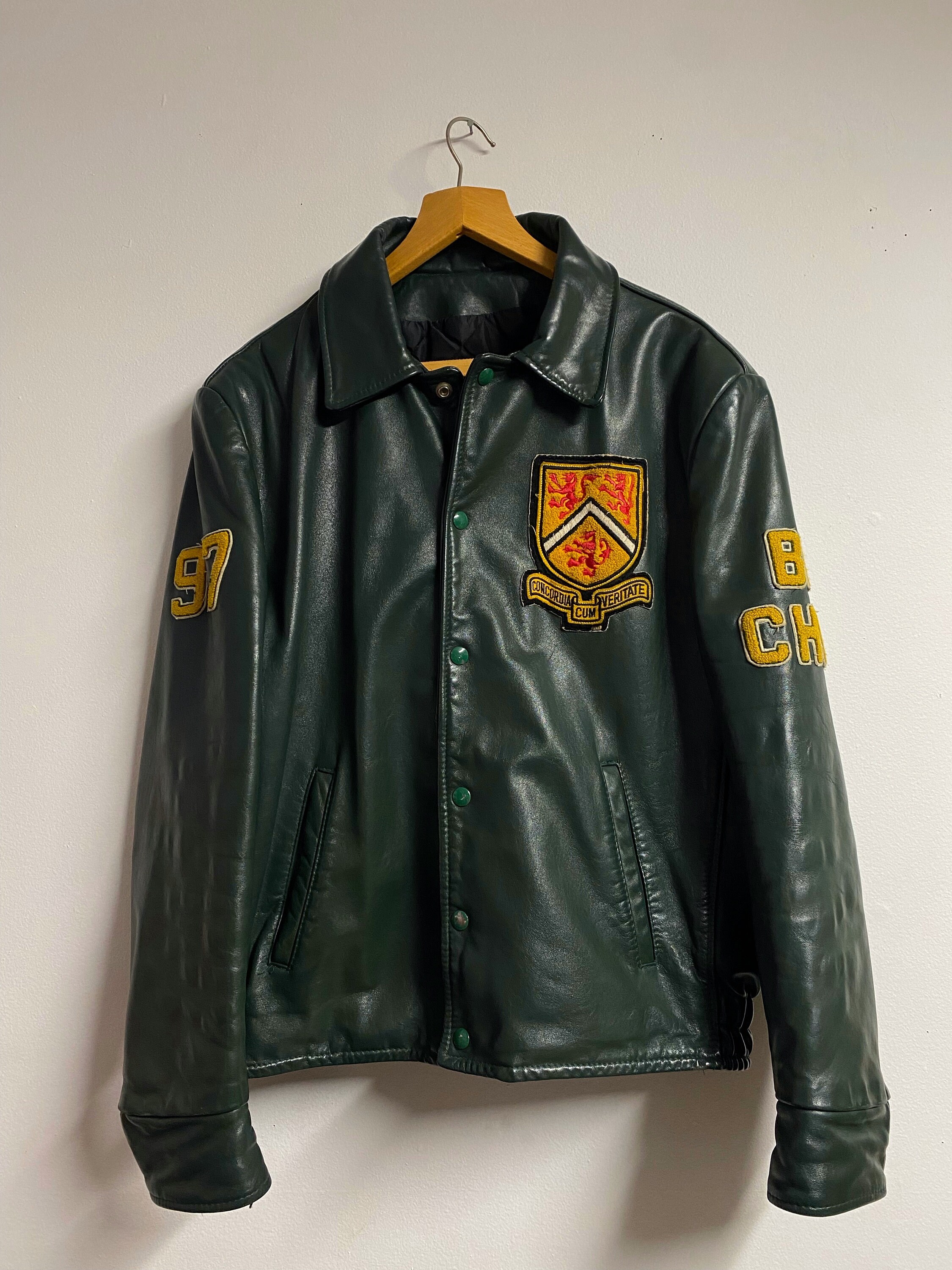 Vintage 80s University of Waterloo Letterman Varsity Leather Jacket - Etsy