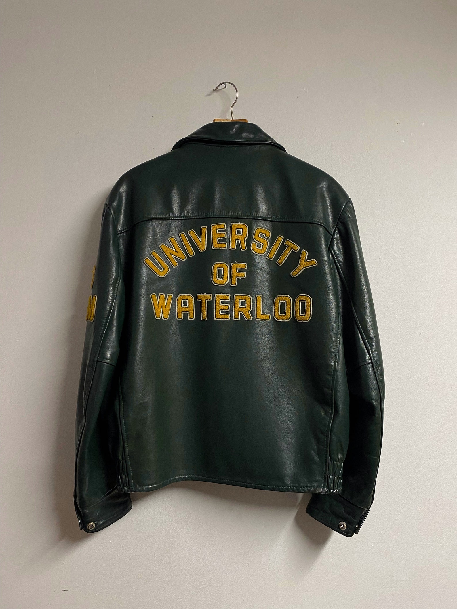 Vintage 80s University of Waterloo Letterman Varsity Leather Jacket - Etsy