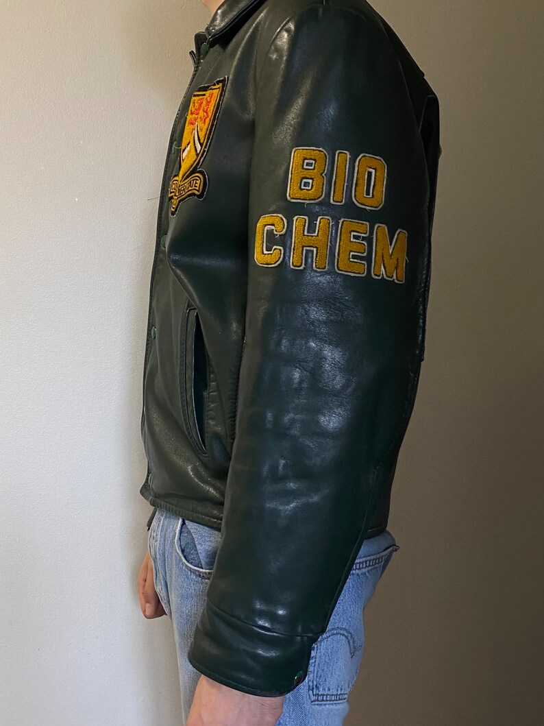 Vintage 80s University of Waterloo Letterman Varsity Leather Jacket - Etsy