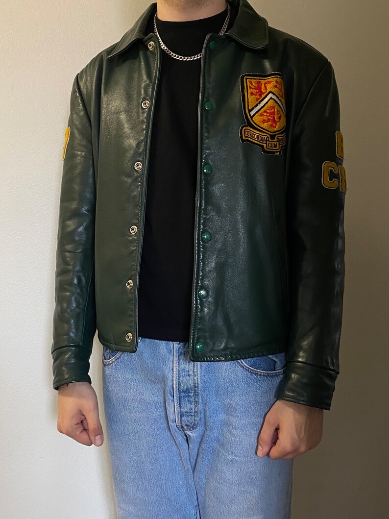 Vintage 80s University of Waterloo Letterman Varsity Leather Jacket - Etsy