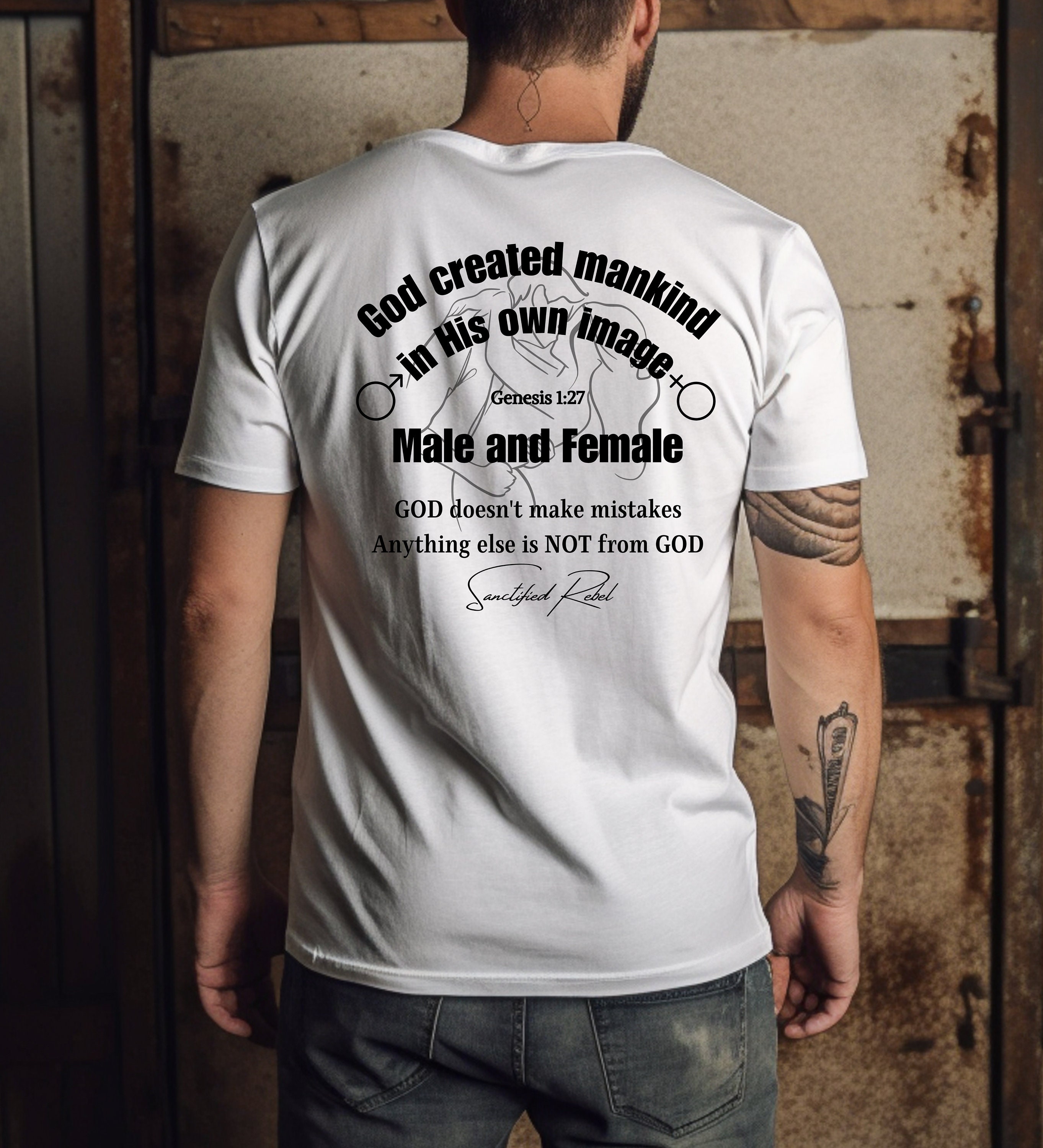Sanctified Rebel 'male and Female' Christian Shirt, Christian Clothing ...
