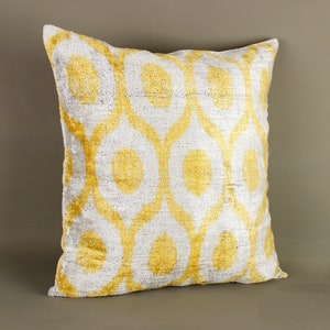 Yellow Ikat Pillow,yellow Throw Pillow,yellow Pillowcases,ikat Cushion ...