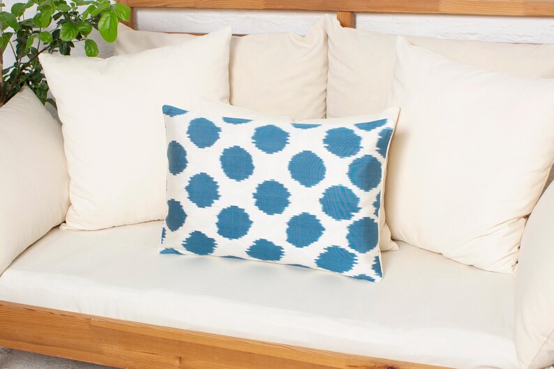 Blue Ikat Pillow Cover | Blue and White Cushions | Blue Decorative ...