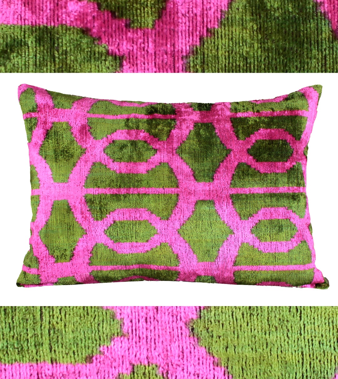 Pink Couch Pillow,hot Pink Pillow,pink Ikat Cushion Cover,decorative ...