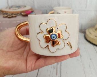 Handmade Ceramic Nazar Mug - Etsy