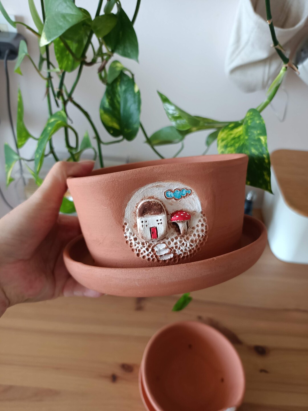 Hand Thrown Pot, Cacti and Succulent Pot, Red Clay Pot, Succulent Pot ...