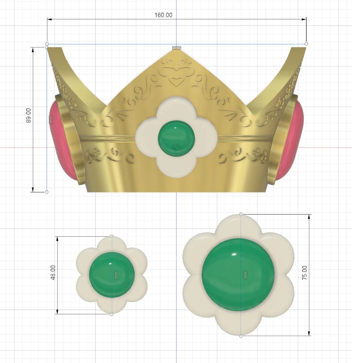 Daisy Crown - Princess Daisy Set - Ssbu - Super Smash Brothers - STL ...