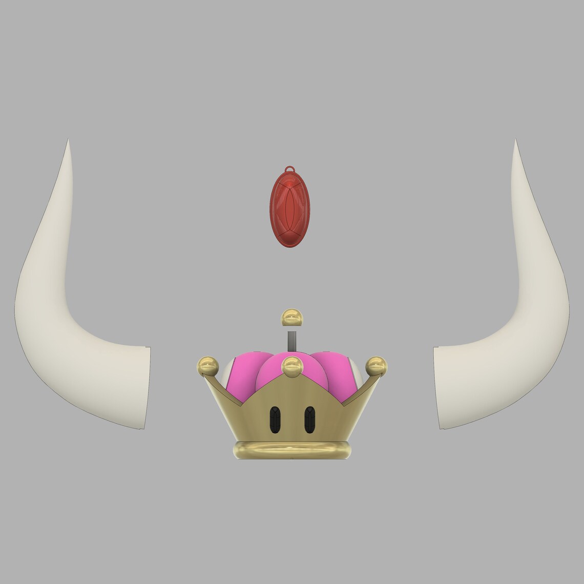 Bowsette Crown & Horns and Brooch Set STL Files for 3D | Etsy