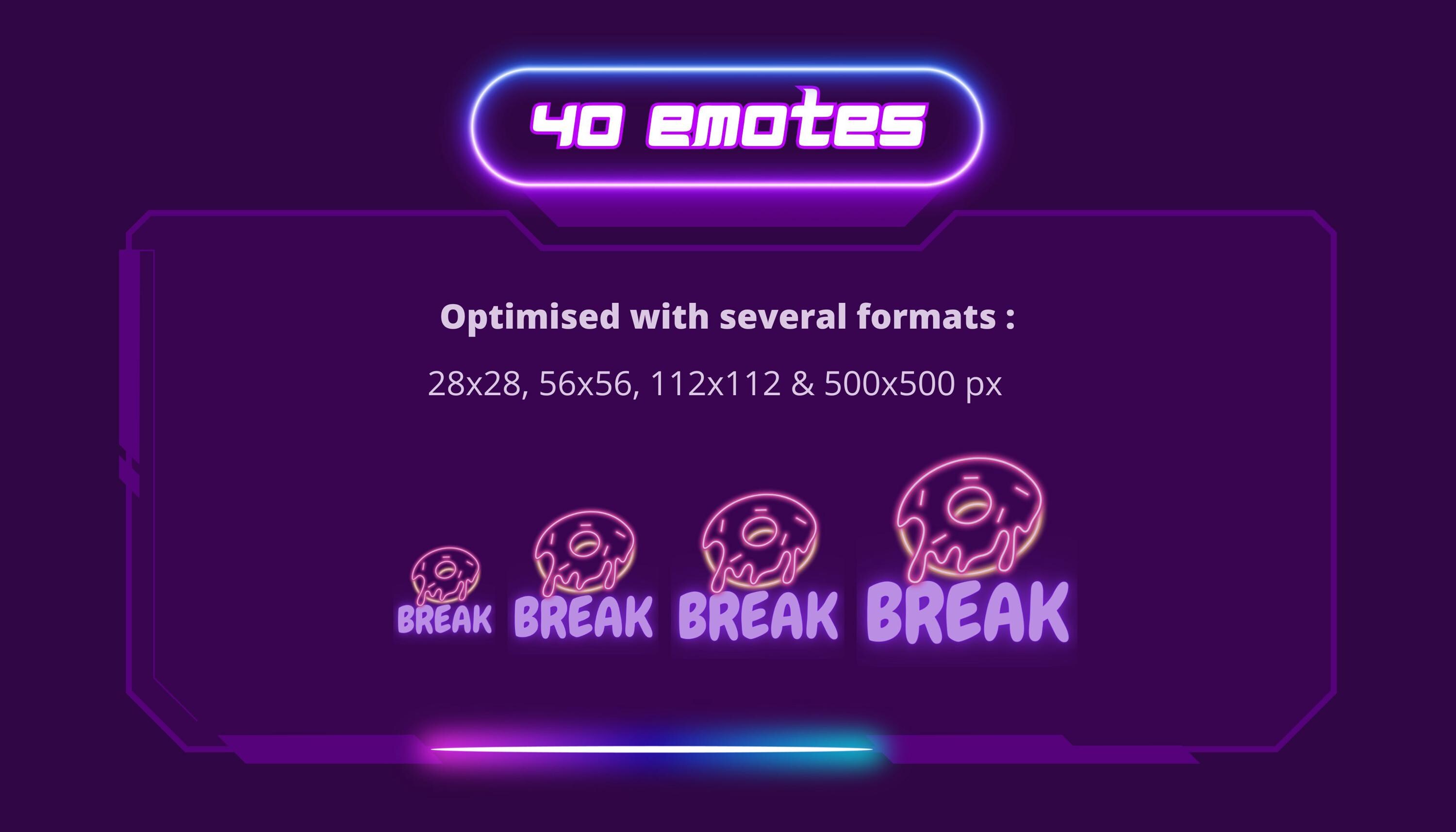 Pack 40 Neon Emotes PNG – Twitch, Discord, Youtube, ... – Transparent ...