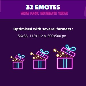 PACK 32 Celebrate Emotes Neon Theme Twitch, Discord, Youtube and Other ...