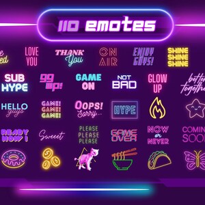 Maxi Pack 110 Neon Emote Bundle PNG – Twitch, Discord, Youtube ...