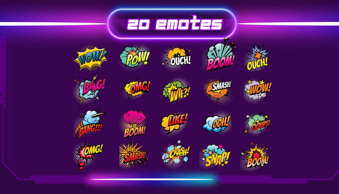 Pack 20 Comics Emote PNG – Twitch, Discord, Youtube – Transparent ...