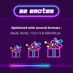 Pack 32 Neon Festive Emote Bundle PNG – Twitch, Discord, Youtube ...