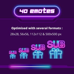 Pack 40 Neon Emotes PNG – Twitch, Discord, Youtube, Etc – Transparent ...