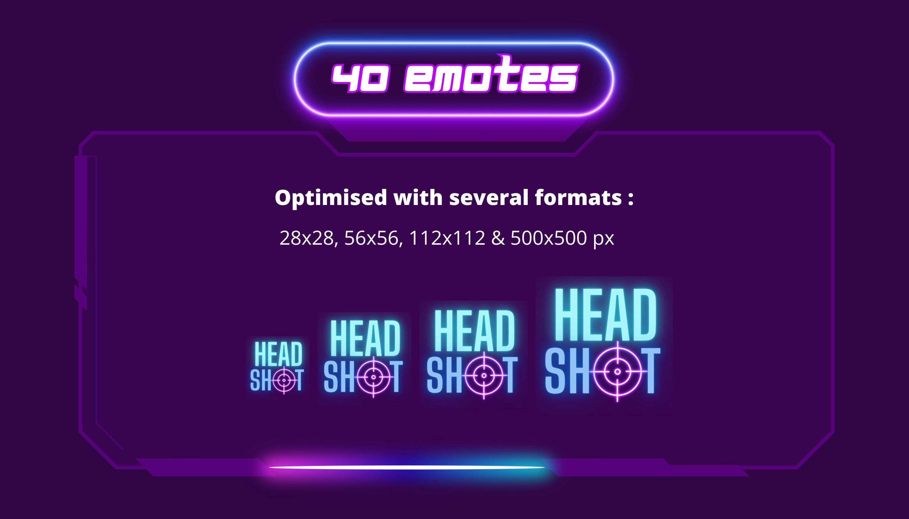 Pack 40 Neon Blue Emotes PNG – Twitch, Discord, Youtube ...