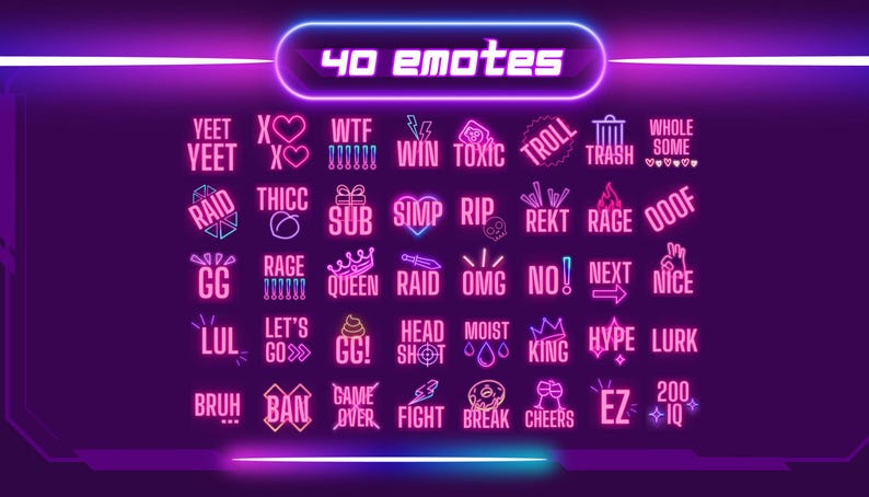 Pack 40 Neon Pink Emotes PNG – Twitch, Discord, Youtube ...