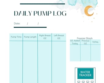 Breast Pumping Log Sheet Printable Breast Pumping Log - Etsy
