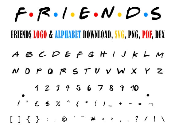 Friends SVG Font Friends Logo and Dots | Etsy