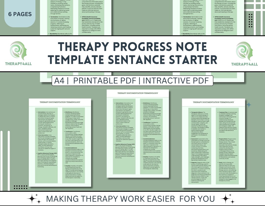 Therapy Notes, Therapy Terminologies, Therapy Documentation, Therapist ...