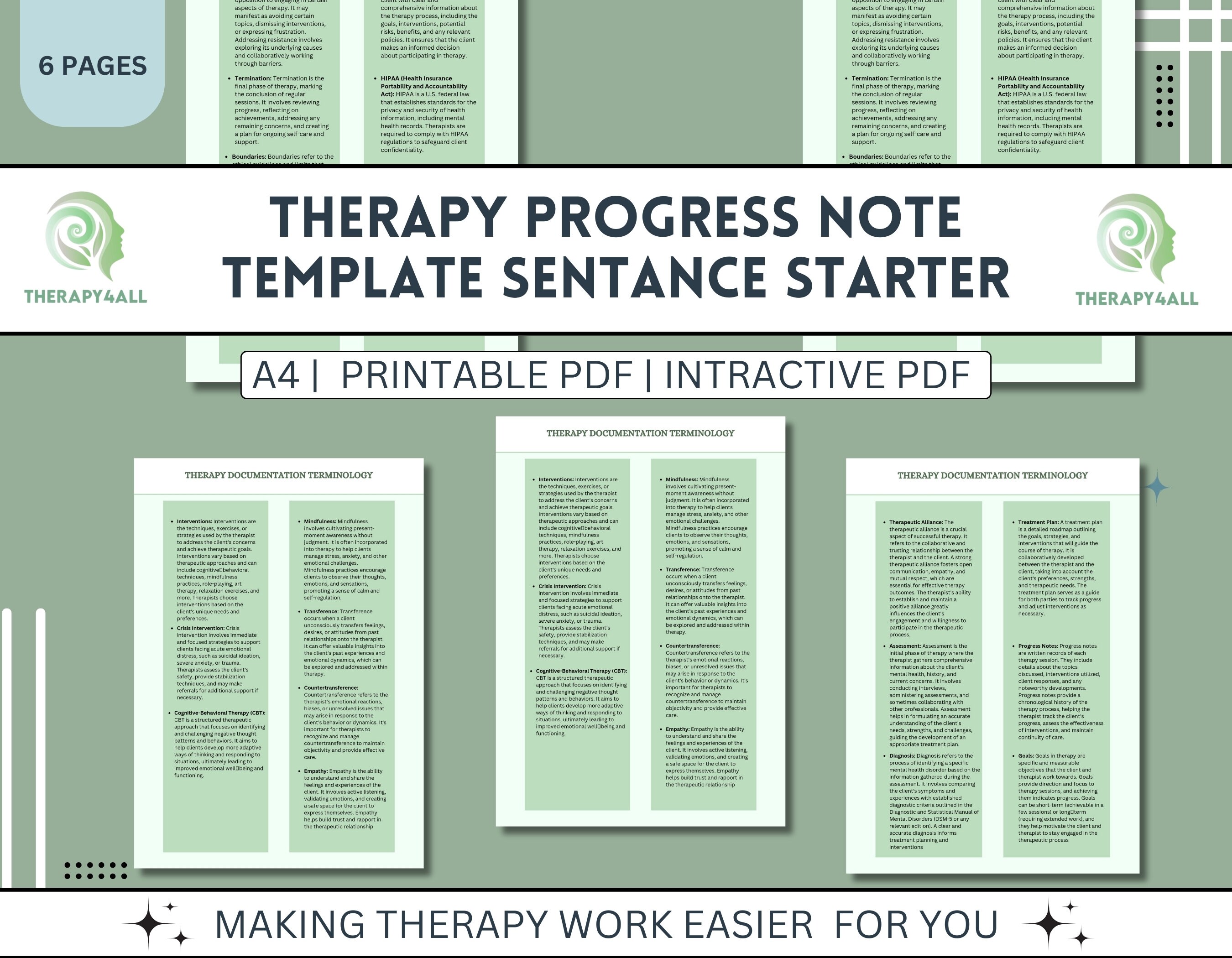 Therapy Notes, Therapy Terminologies, Therapy Documentation, Therapist ...