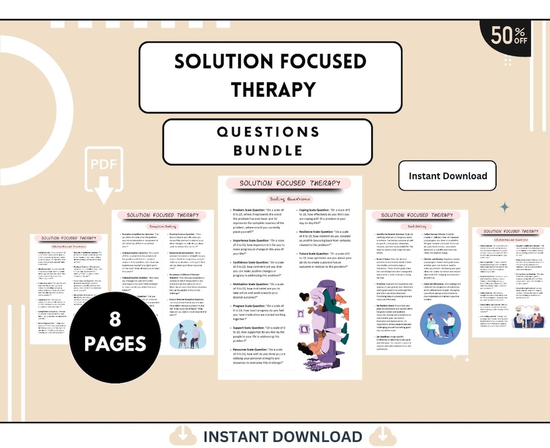 Solution Focused Therapy Questions Cheat Sheet, Therapy Session ...