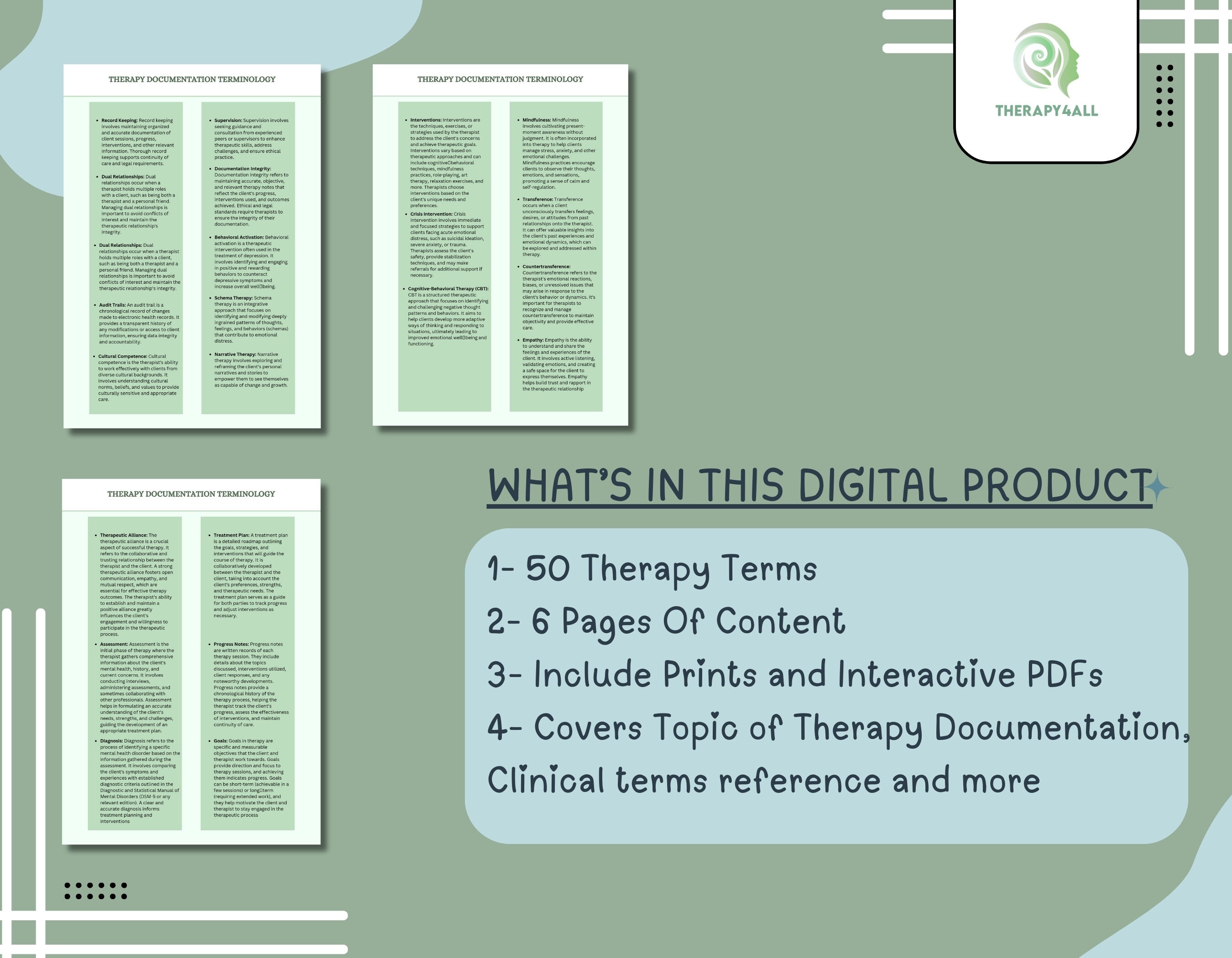 Therapy Notes, Therapy Terminologies, Therapy Documentation, Therapist ...