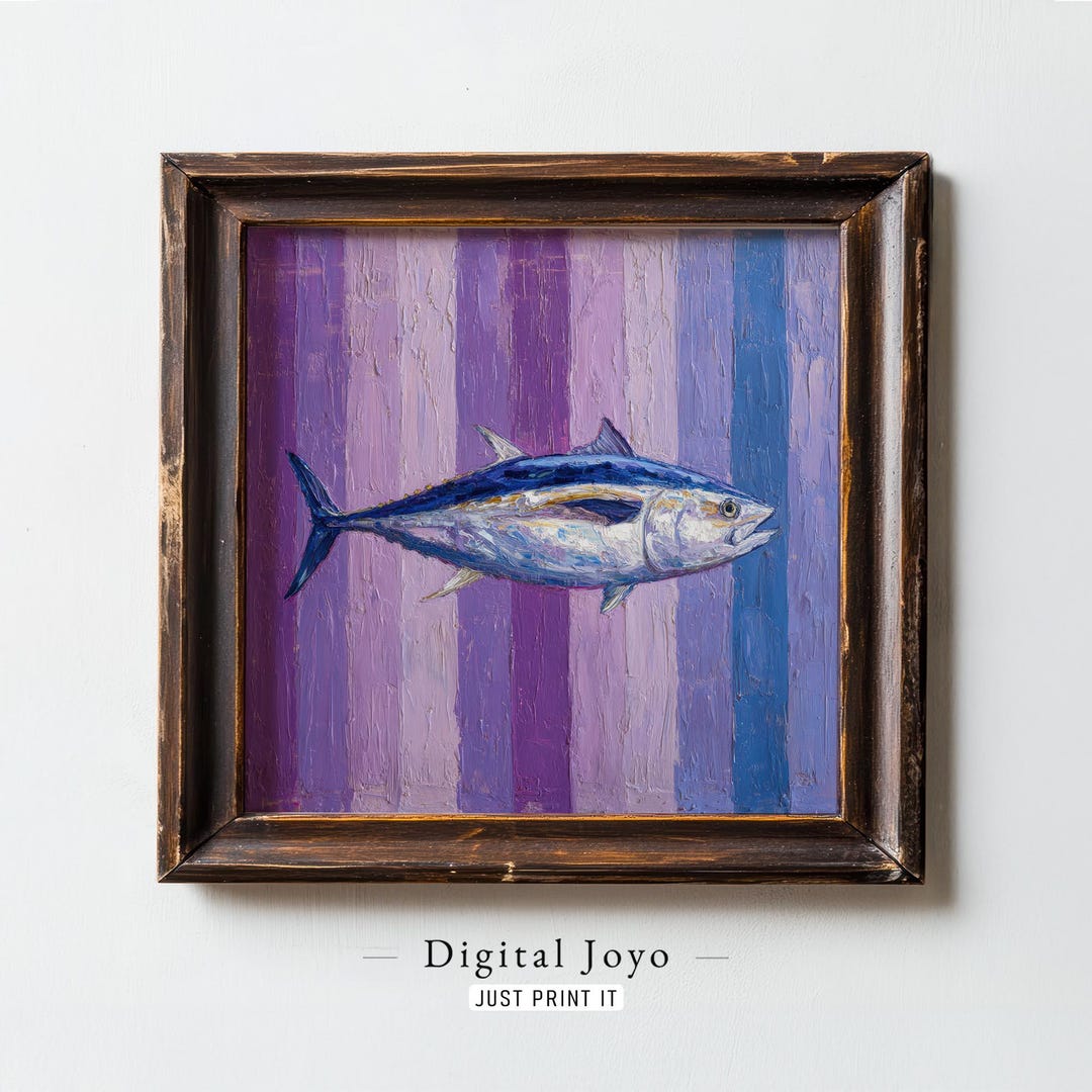Amberjack on Purple Stripes, Printable Digital Download - Etsy
