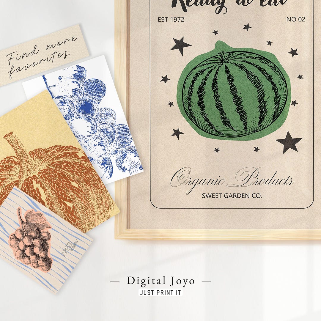 Summer Watermelon Kitchen Poster for Farmhouse & Market-style Walls ...