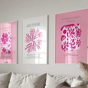 Pink Bundle Set of 3 Prints, Matisse Print, Botanical Poster, Pink Wall ...