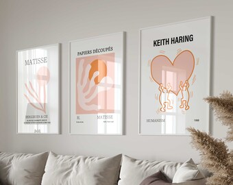 Keith Haring 3 Piece Wall Art - Etsy