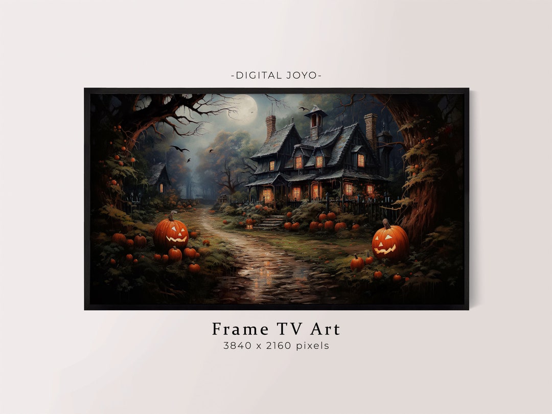 Haunted Mansion Tv Art, Frame Tv Halloween Art, Haunted House Tv Art ...