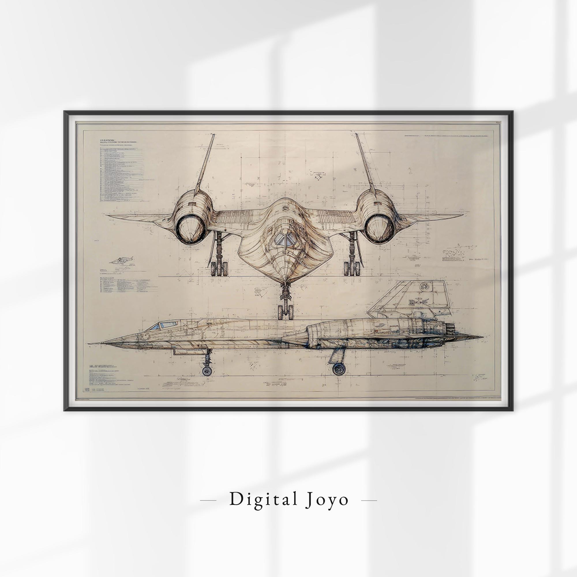 SR 71 Blueprint Wall Art, Airplane Art, Vintage Plane Poster, Digital ...