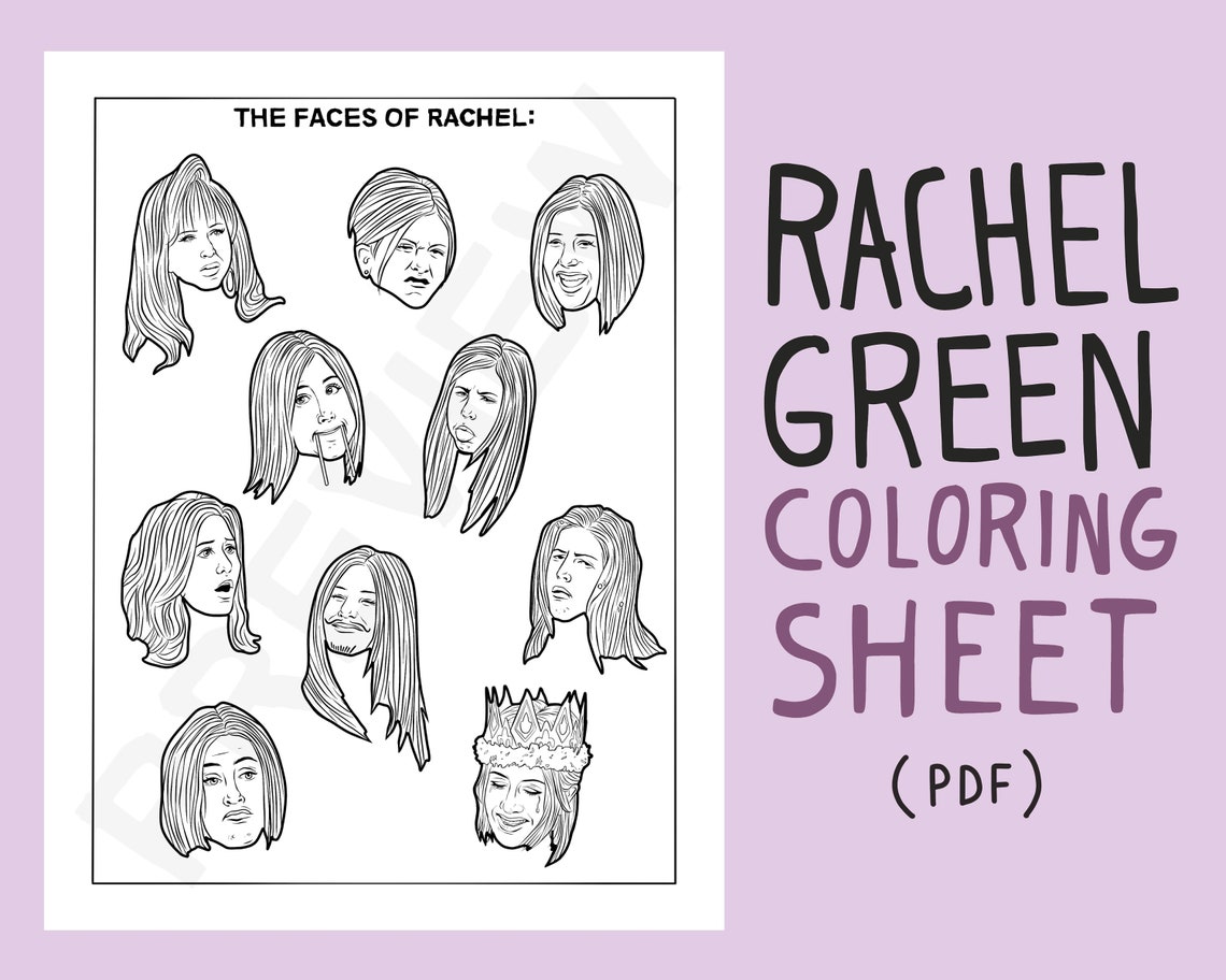 Rachels Faces Friends Printables Friends Colouring Book - Etsy