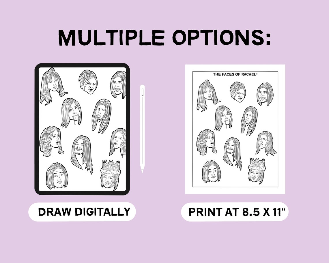 Rachels Faces Friends Printables Friends Colouring Book - Etsy