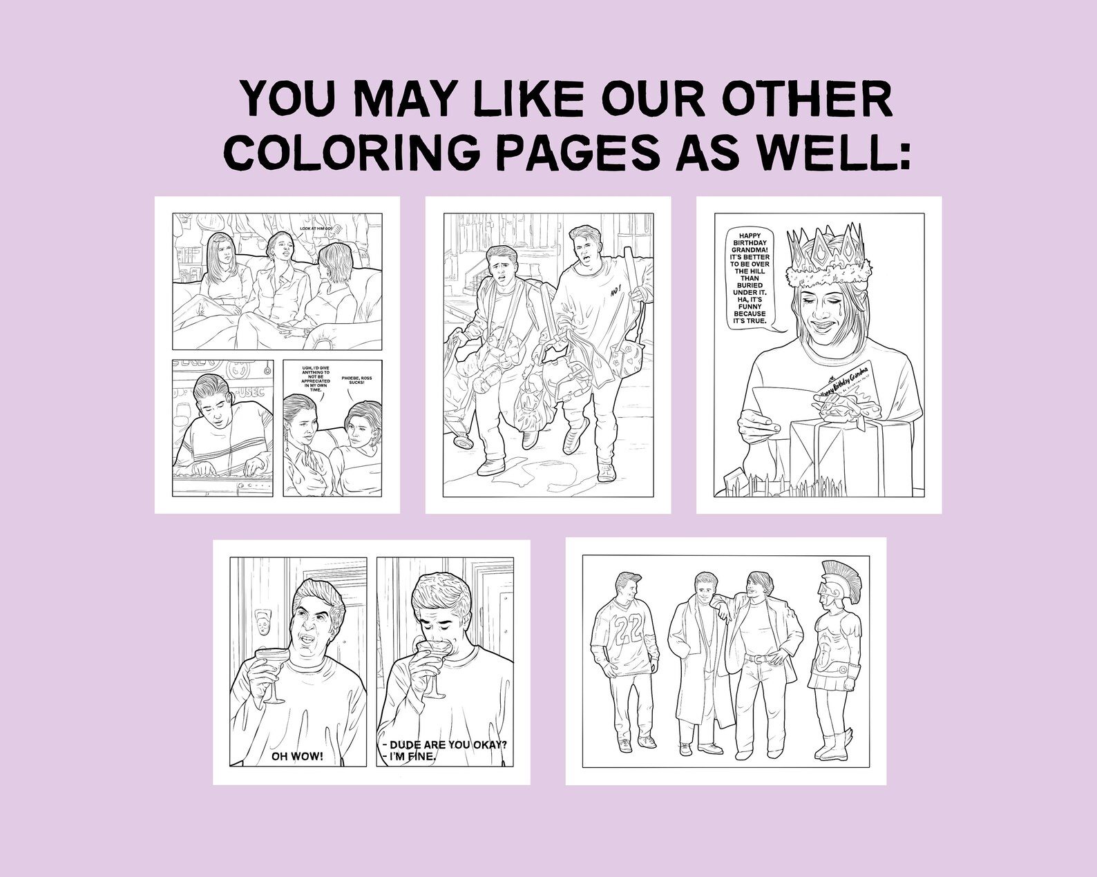 Rachels Faces Friends Printables Friends Colouring Book - Etsy