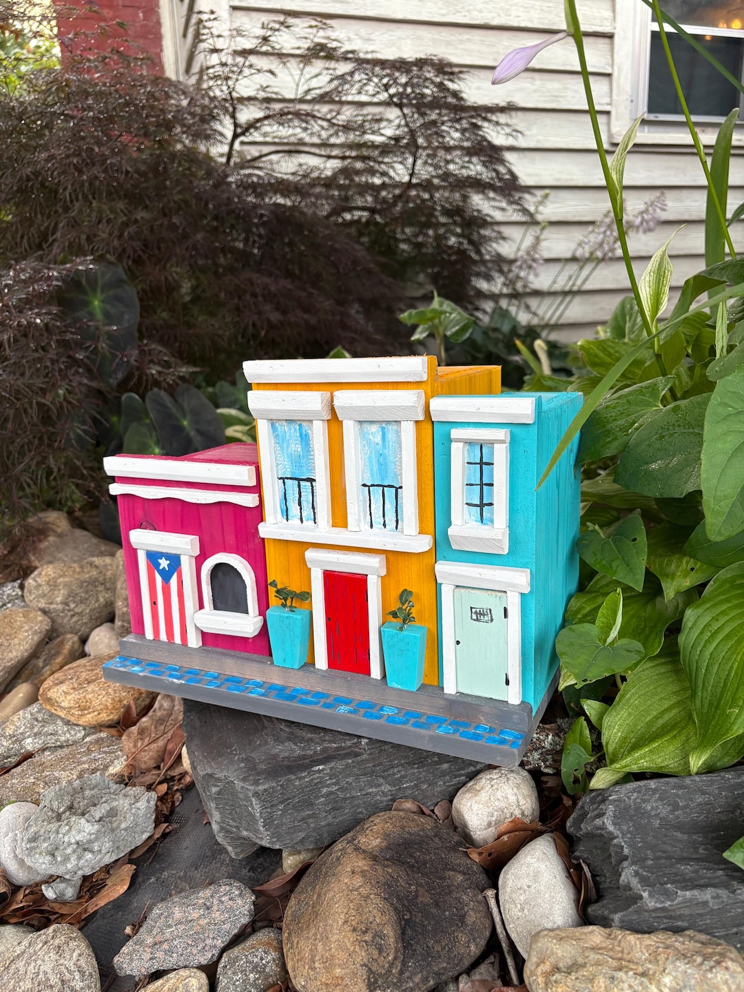 Triple Building Old San Juan Style Cedar Birdhouse. Made to Order - Etsy