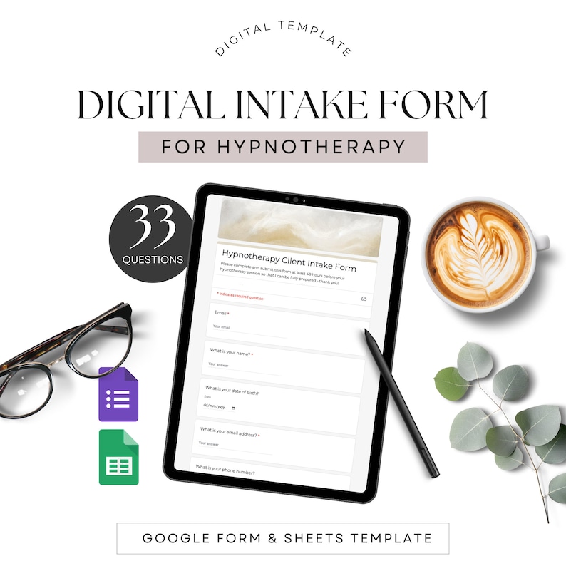 Hypnotherapy Digital Intake Form Google Form, Hypnotherapist Client ...