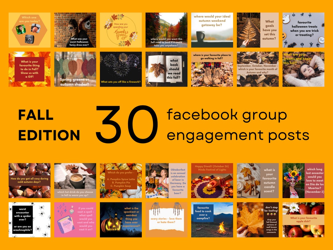 Fall / Autumn Facebook Group Engagement Posts INSTANT DOWNLOAD Canva ...