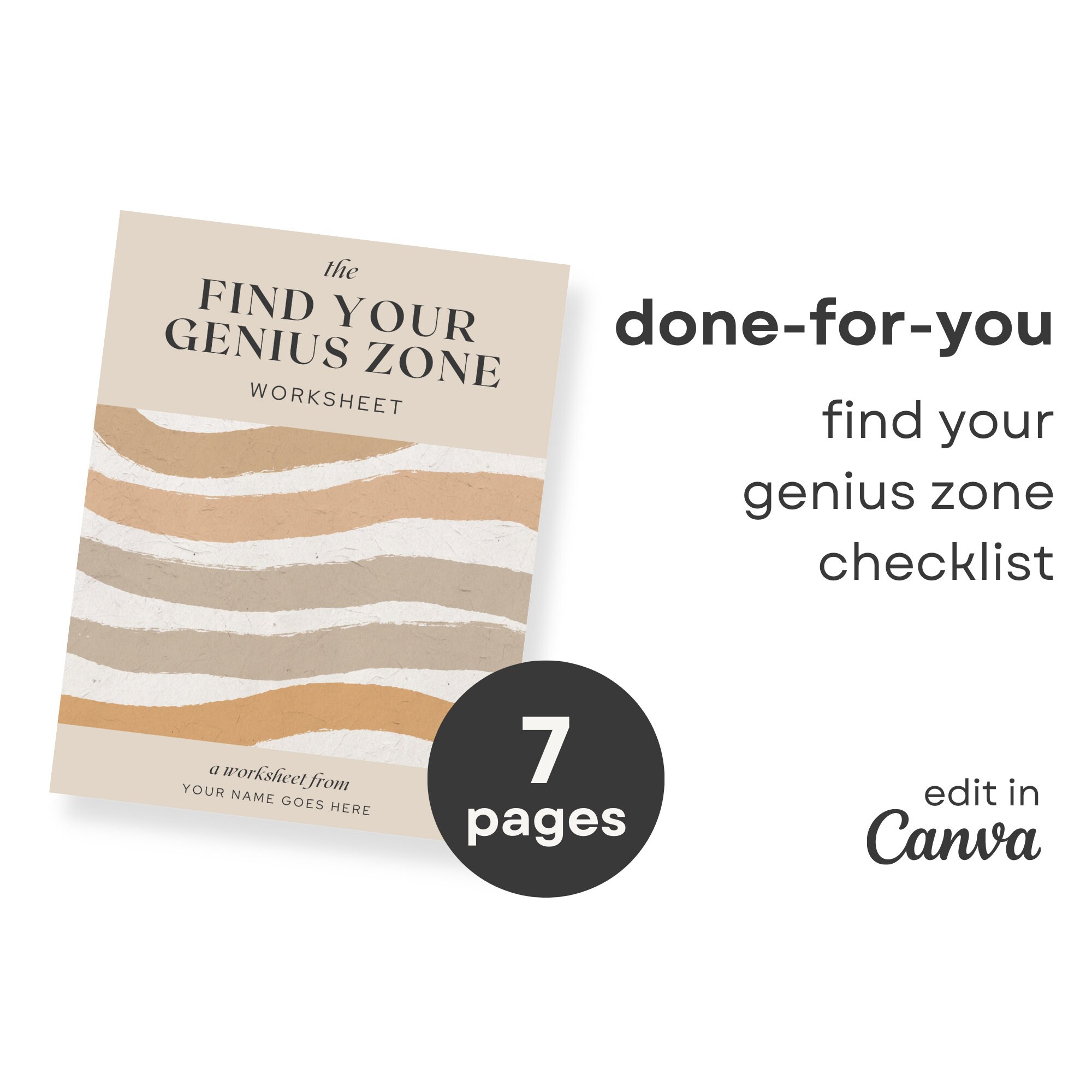Find Your Genius Zone Worksheet, Done for You Freebie, Lead Magnet ...