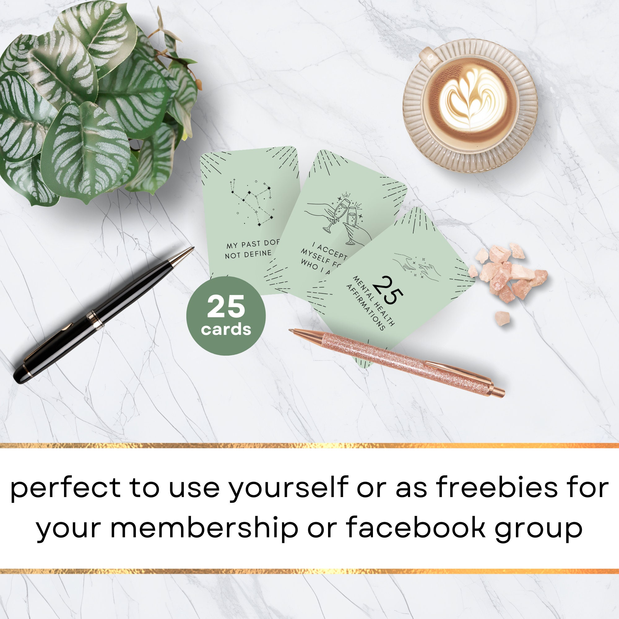 Editable Mental Health Affirmation Cards, Positive Thinking, Wellbeing ...