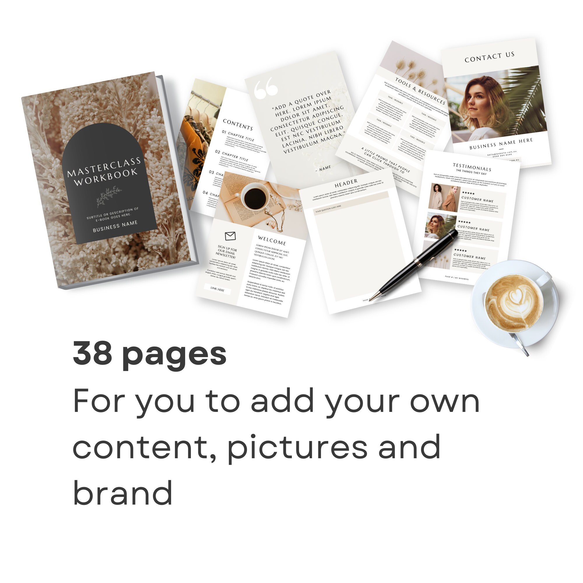Masterclass Workbook Template for Coaches CANVA TEMPLATE for - Etsy